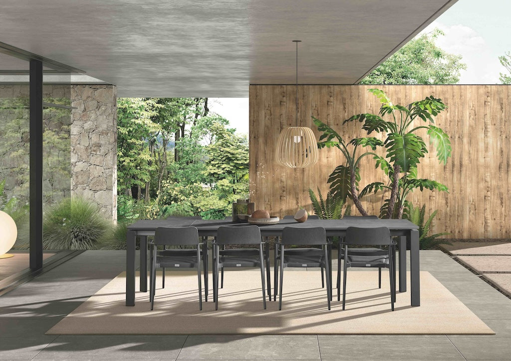 Bettini Aluminum Extendable Dining Table - Charcoal/Anthracite (220cm ...