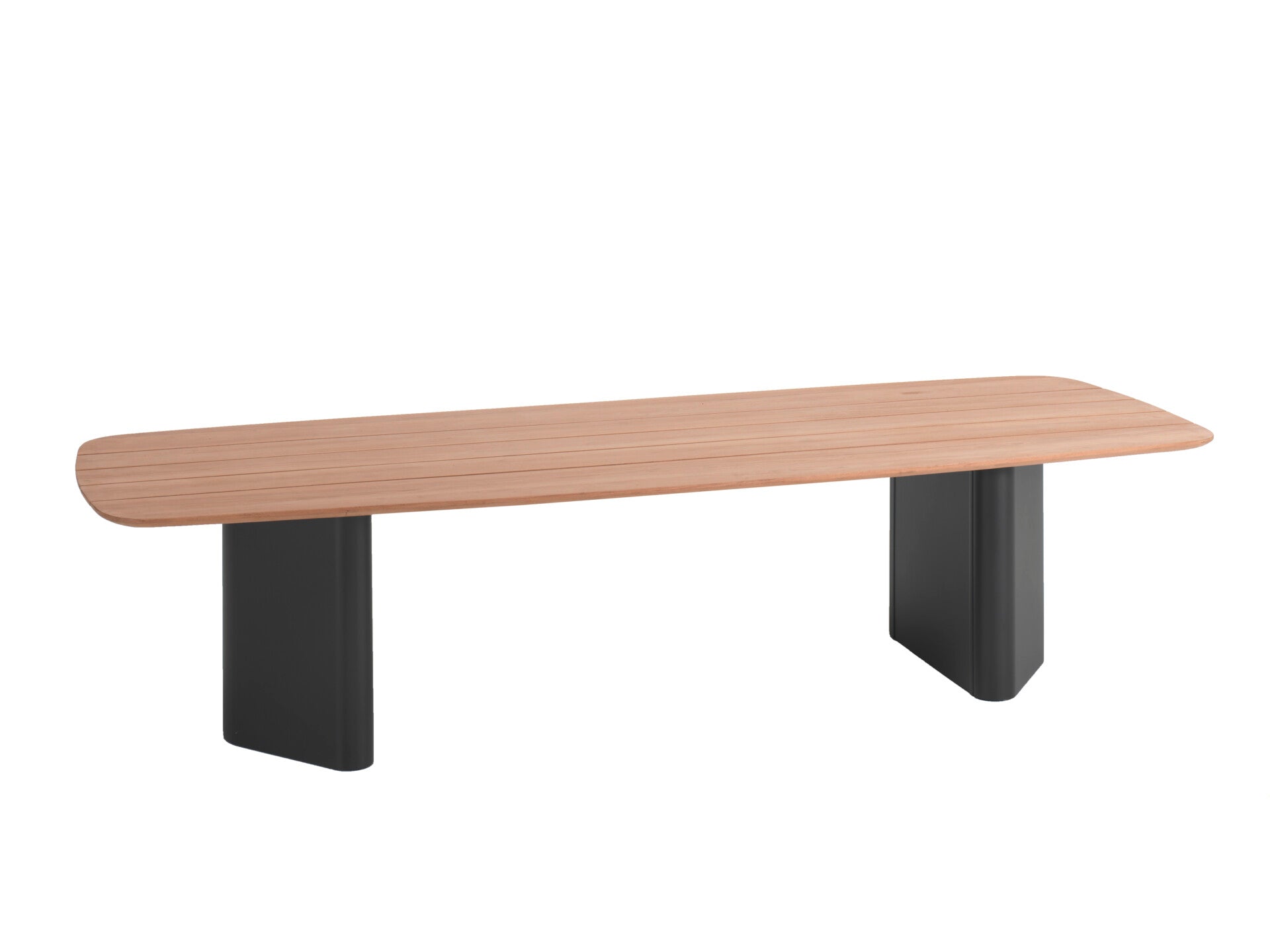 Rossi Dining Table 320 x 120 - Alu Charcoal Leg, Teak Top – The Pavilion